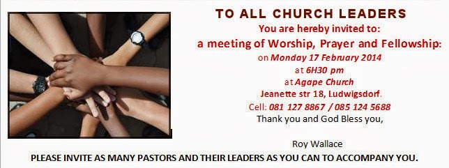 We pray for Namibia: ONE CHURCH – MANY CONGREGATIONS