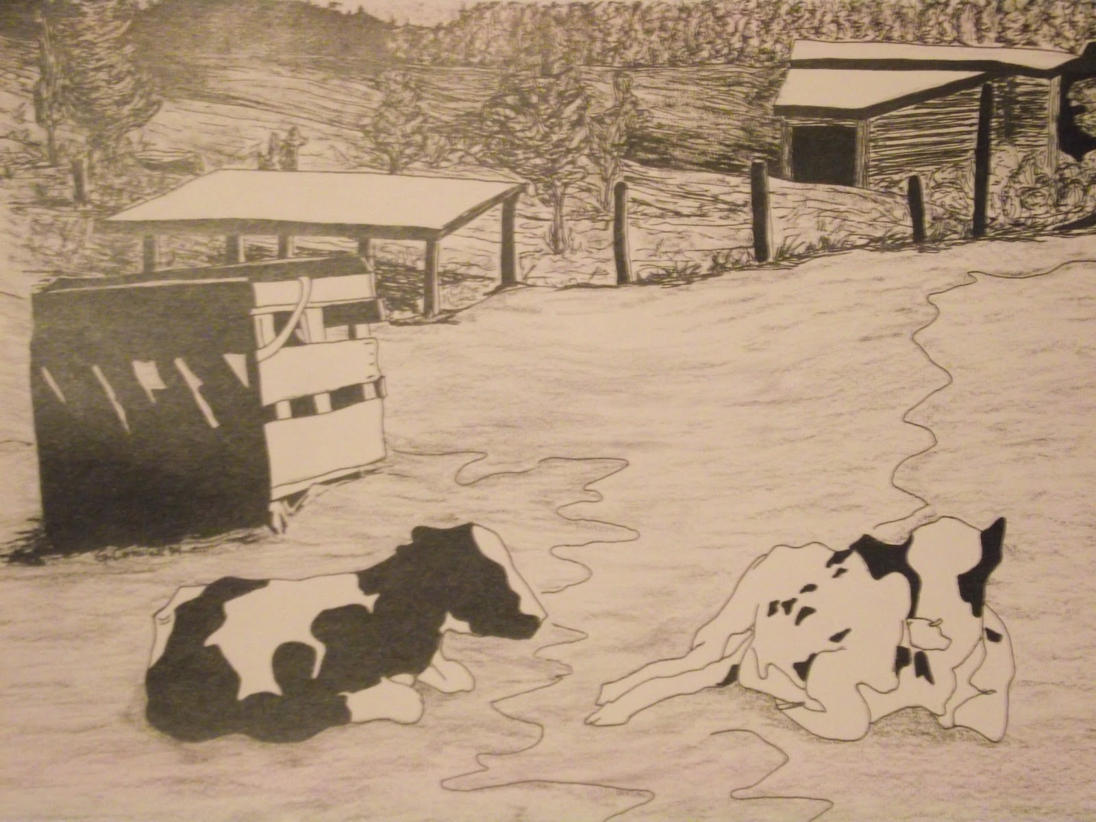 The Art of Life: Ink Drawings and a Pencil Drawing 1990s