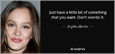 Health tips of the day: DON’T OVERDO IT!