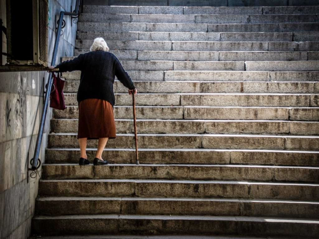 Old Woman Climbing Gate at Melvin Slater blog