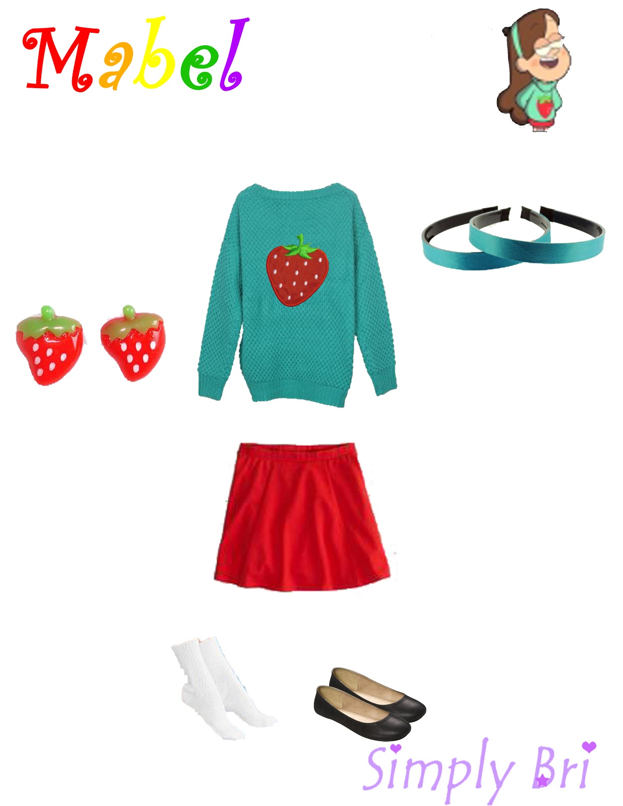 Simply Bri: Gravity Falls Inspired Clothes: Mabel's Strawberry Outfit