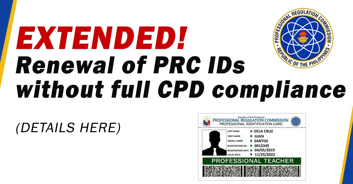 Renewal of PRC IDs without full CPD compliance, EXTENDED - Teachers Click