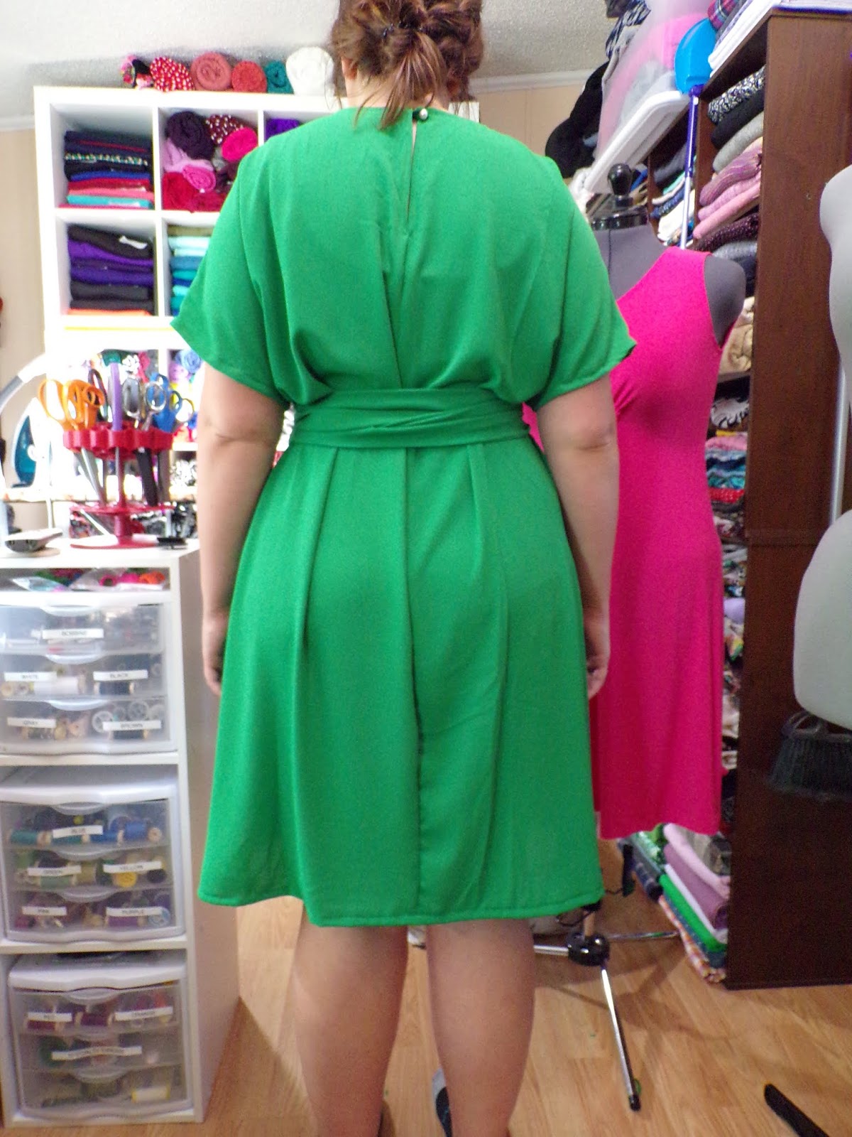 Sew Plus: Simplicity 8981 Shamrock Green Georgette Dress