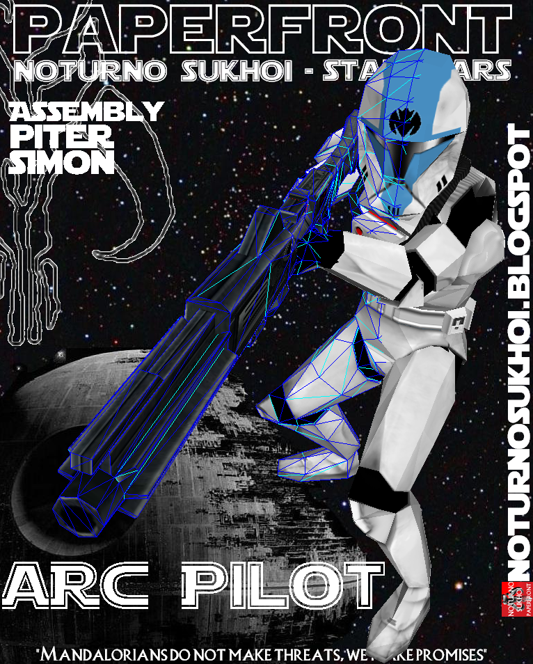 Noturno Sukhoi: Star WArs ARC Pilot_ Papercraft