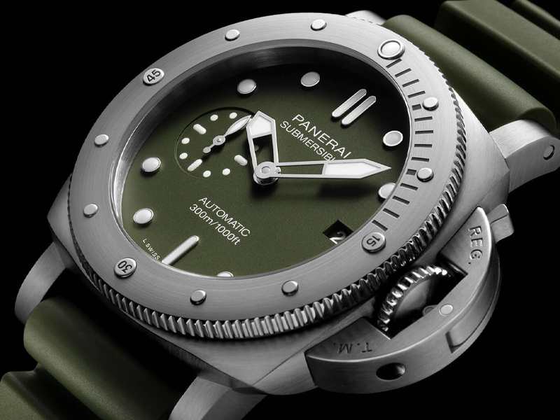 montre luxe collection: Montre Panerai Submersible Verde Militare PAM1055