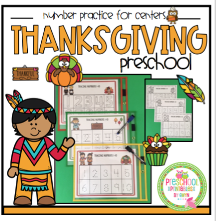 Thanksgiving Number Practice for Centers ~ Preschool Printables