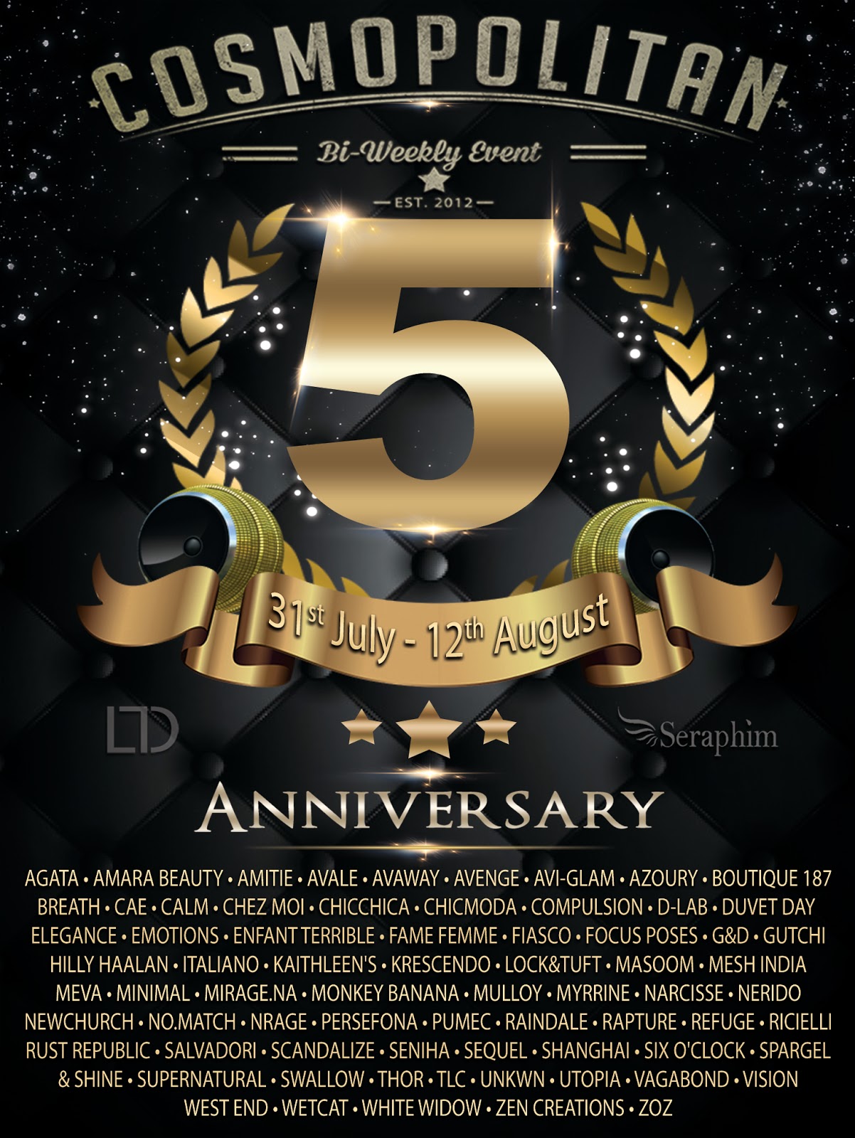 Cosmopolitan Events: Cosmopolitan 5th Anniversary {Round 1/6} 31st July ...