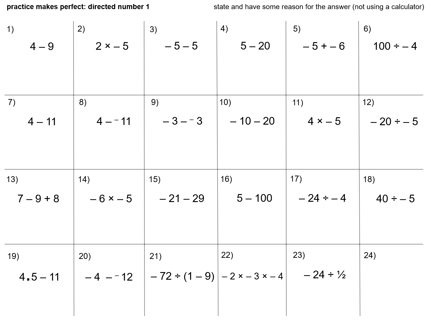 MEDIAN Don Steward mathematics teaching: directed number practice makes ...