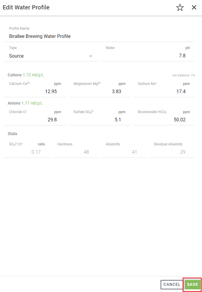 Birallee Beer & Brewing: Water Chemistry Adjustments using Brewfather