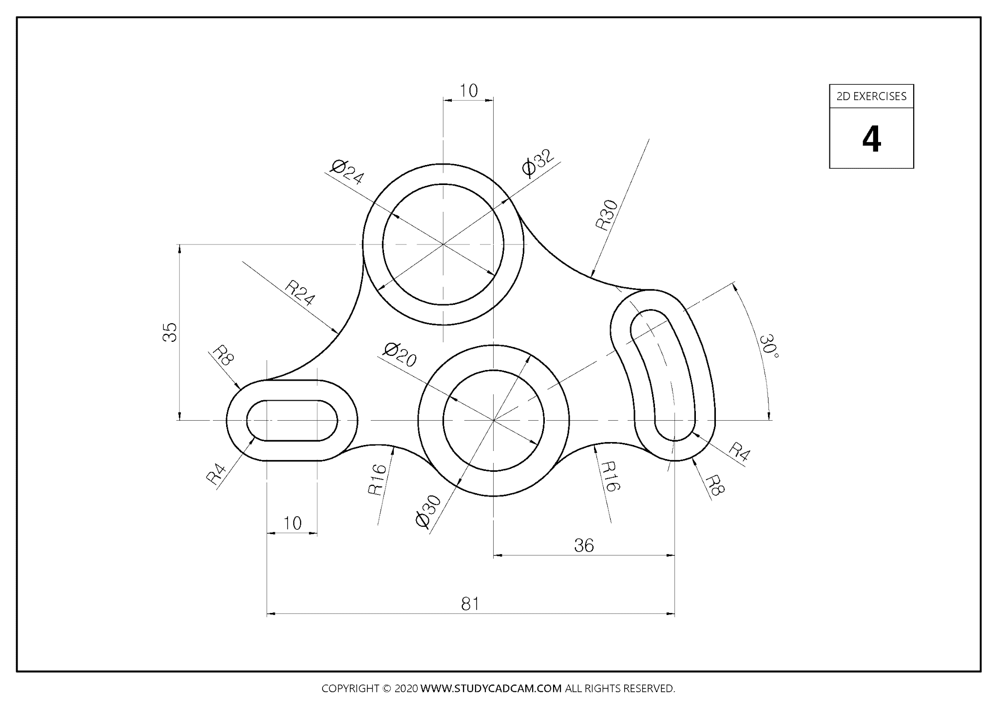 2d Cad Exercises 772 Studycadcam | Images and Photos finder