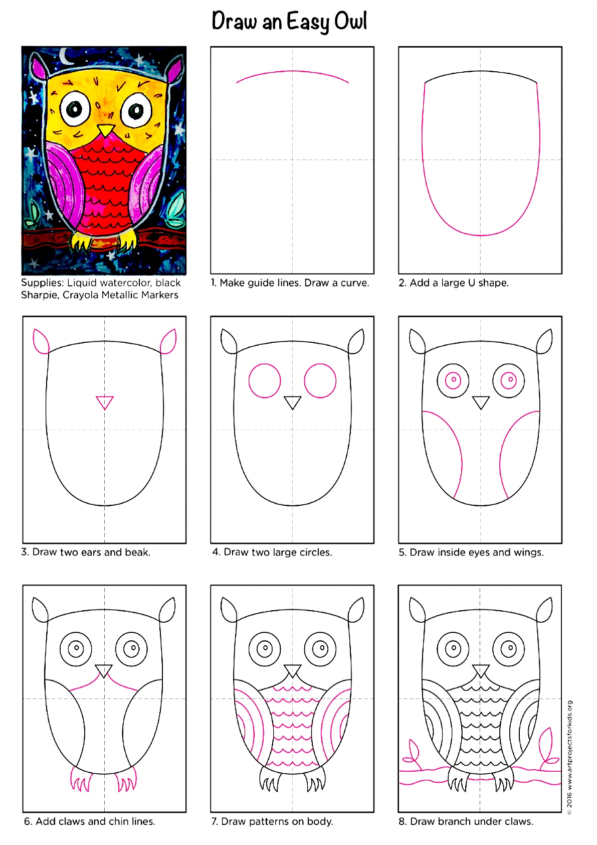 DIRECTED DRAWING - Owls