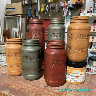 Fall Inspired Rustic Mason Vases