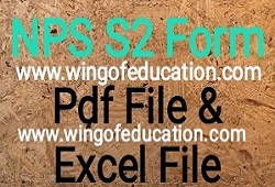 NPS S2 Form (Pdf And Excel File)
