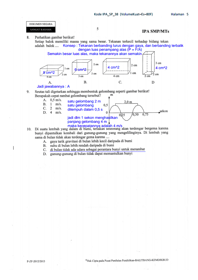 Soal dan Pembahasan UN IPA Paket 38 Kelas 9 SMP TA 2012/2013 ~ Bank Soal Online untuk SD SMP SMA ...