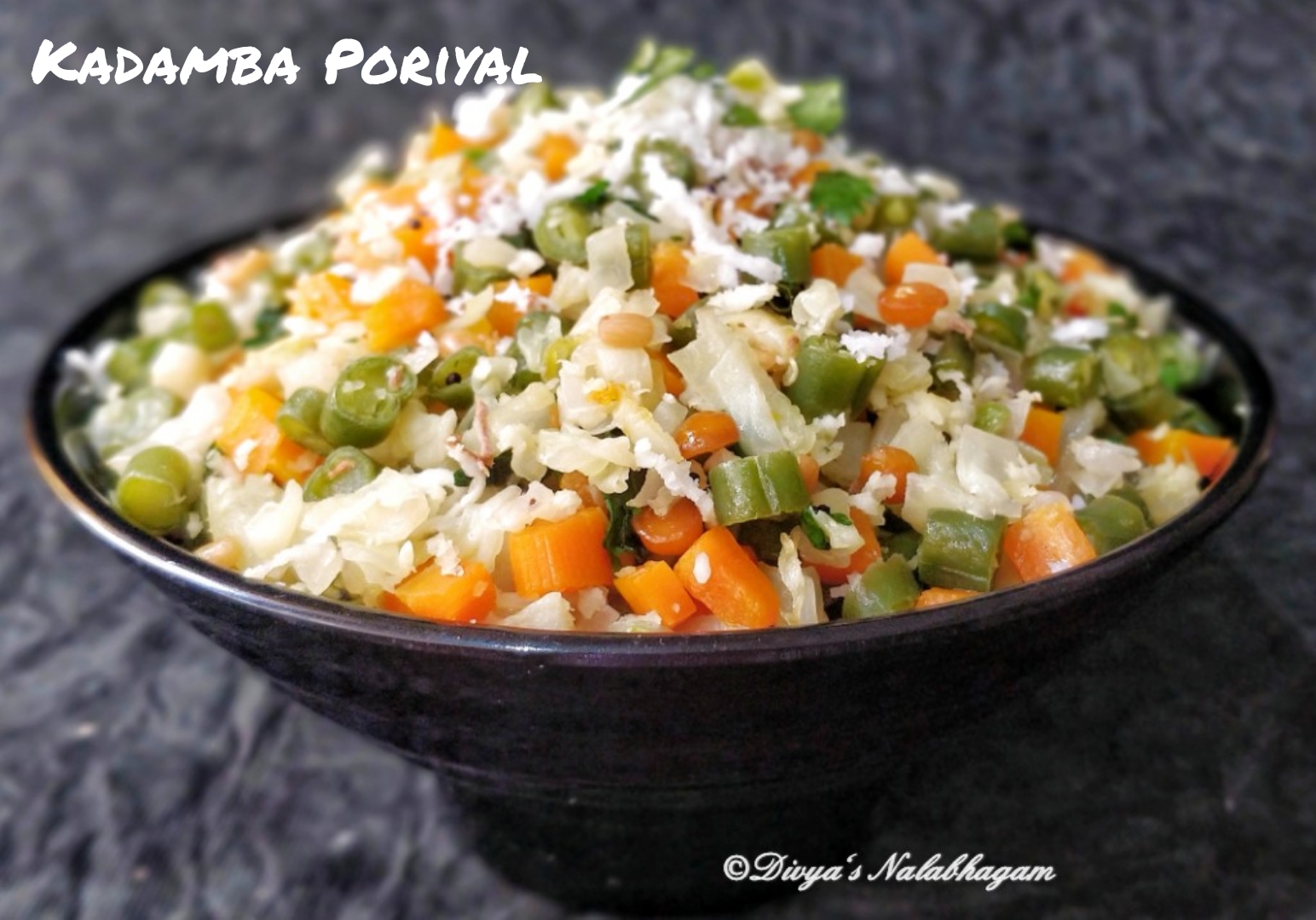 Kadamba Poriyal | Carrot Beans Cabbage Poriyal | Mixed Vegetable Stir ...