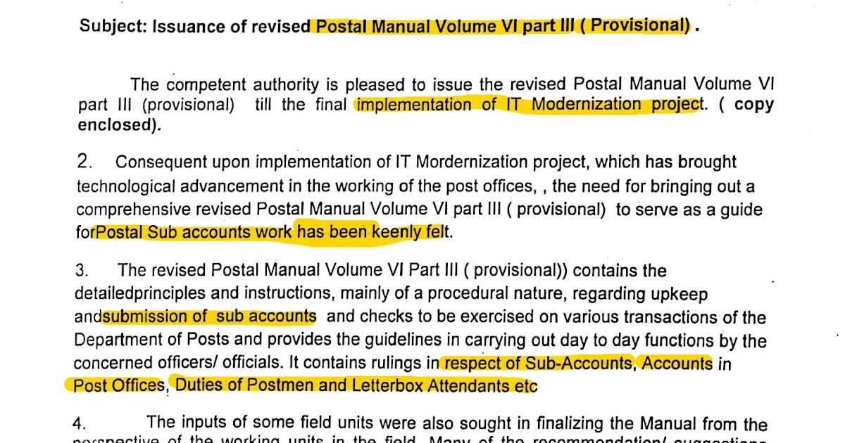 Revised Postal Manual Volume 6 part 3 | Issuance of Revised Postal ...