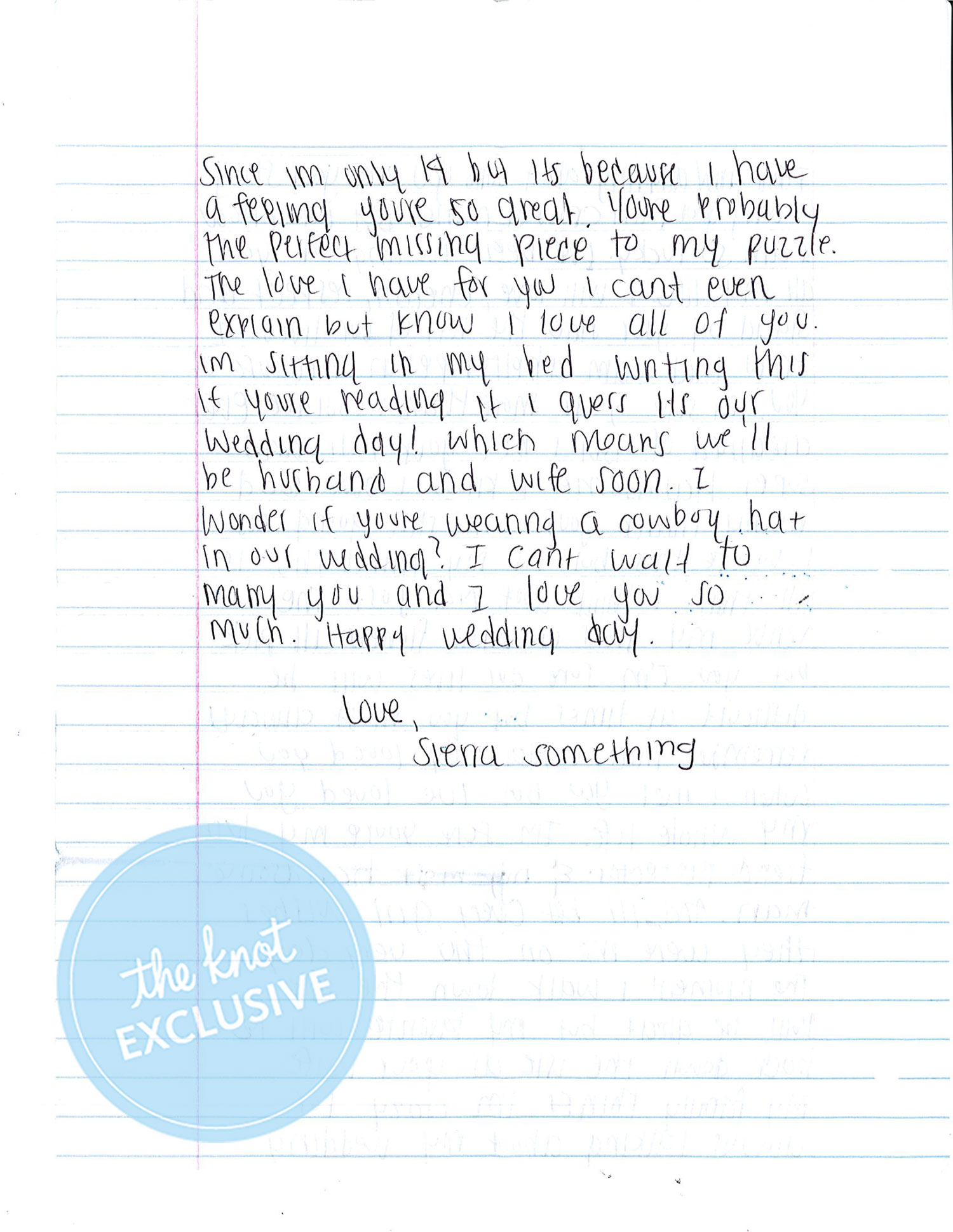 Letter To Bride On Wedding Day ~ Thankyou Letter