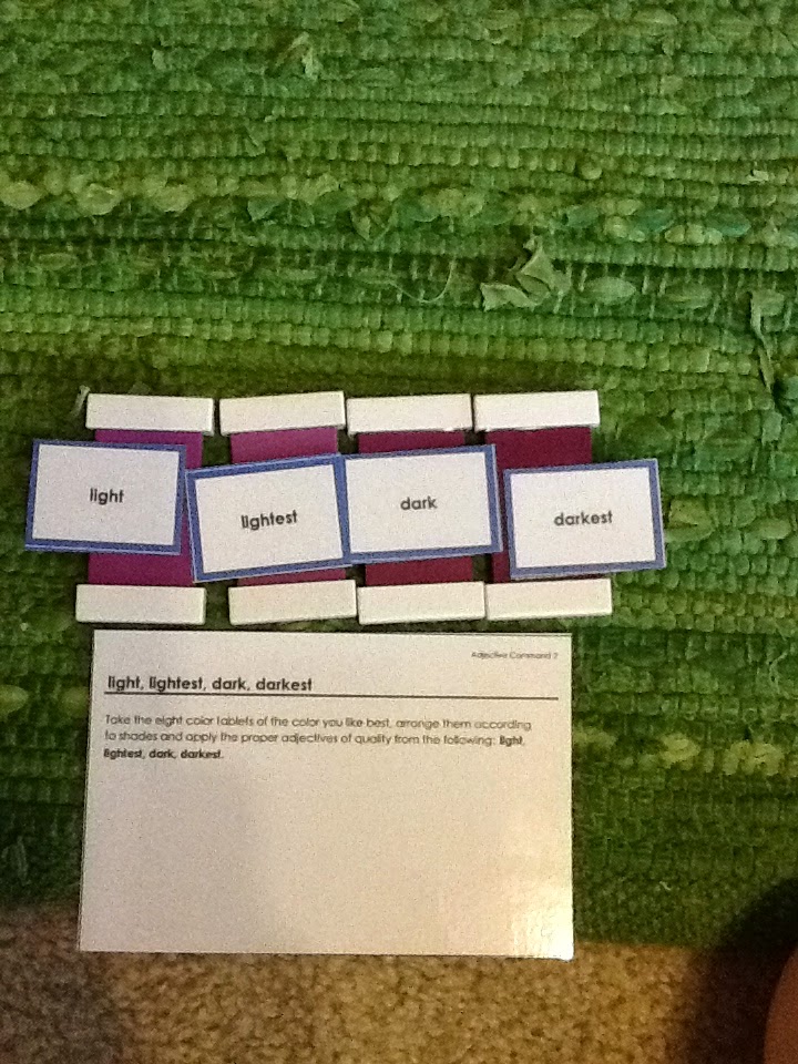 The Joys of Montessori Homeschooling: Adjective command cards