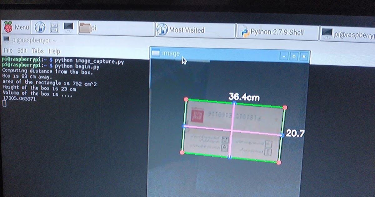Raspberry Pi, Open CV and Python : Automated Volume Calculation of a Box