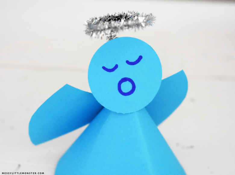 How to make paper angels + paper angel template - Messy Little Monster