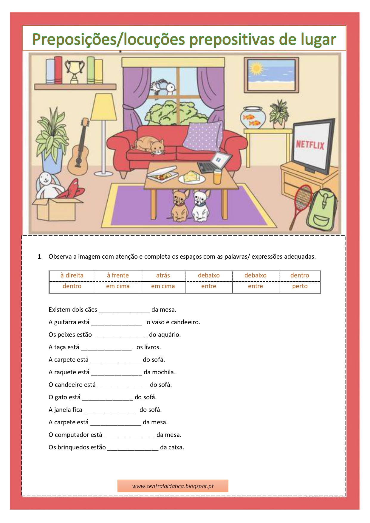 Atividades Preposições 5 Ano - LIBRAIN