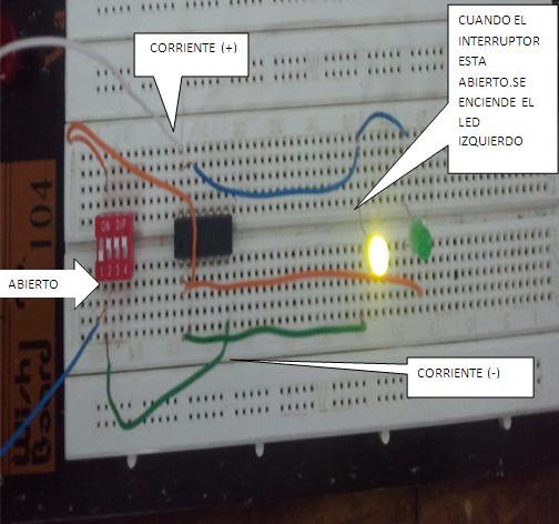 fp Kanarias: Circuito en protoboard puerta not (74ls04)