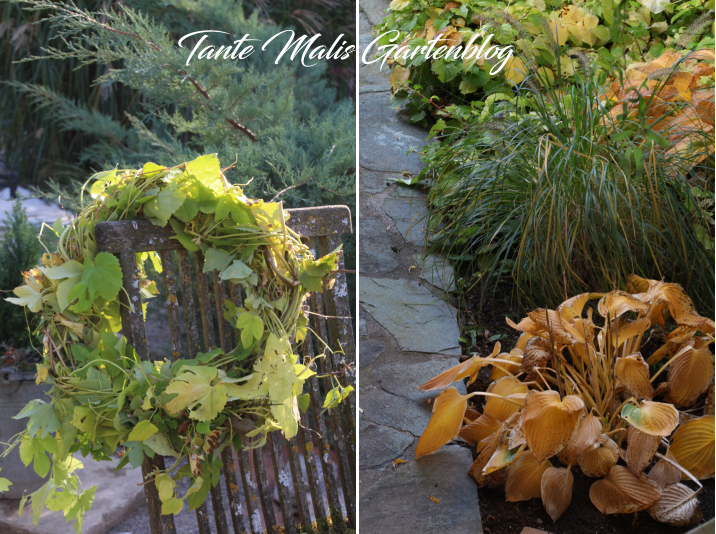 Oktobergarten und ein gedrehter Efeukranz DIY