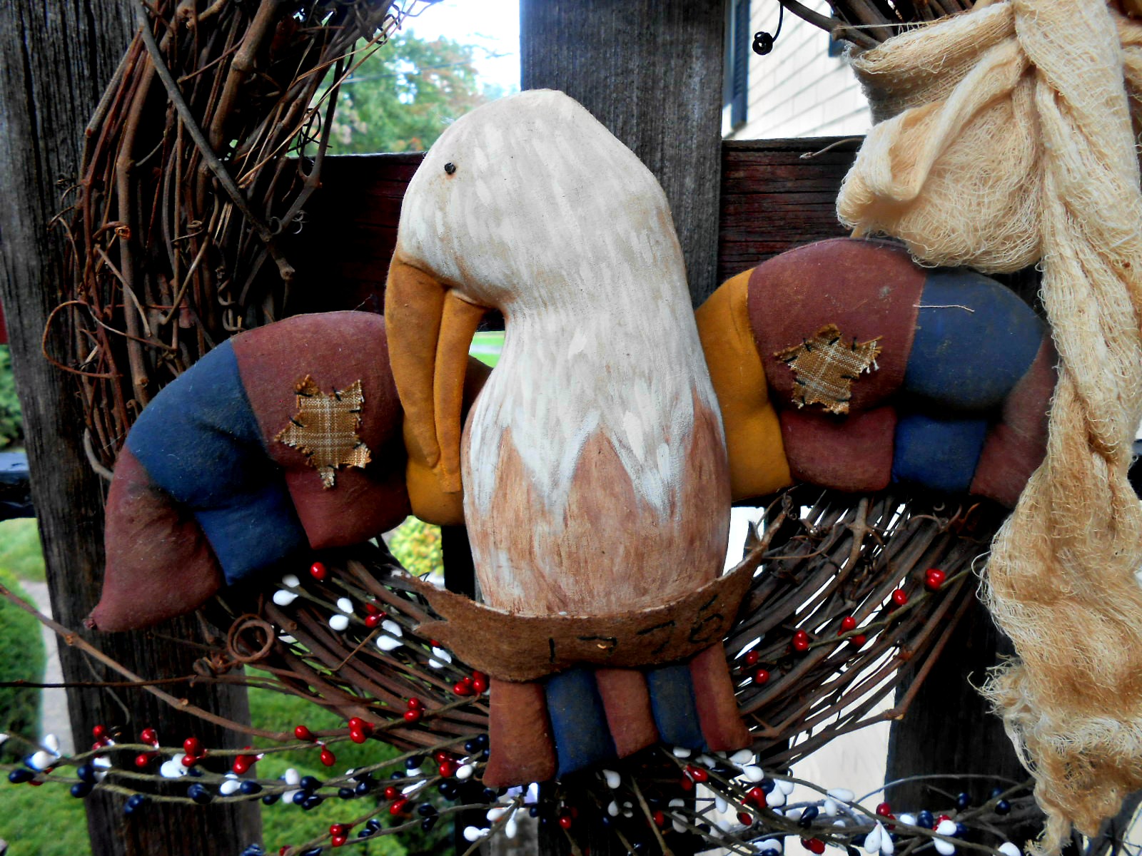 KKL Primitives Selling Blog: PRIMITIVE PATRIOTIC AMERICAN EAGLE WREATH ...