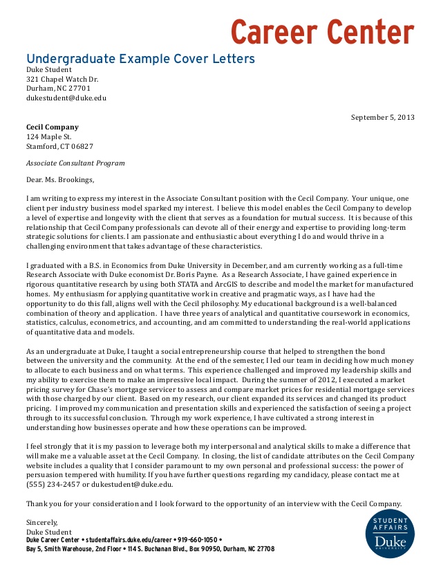 Student Cover Letter Examples 2018 ~ Resume Letter