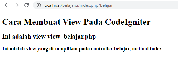 Cara Membuat View Pada CodeIgniter