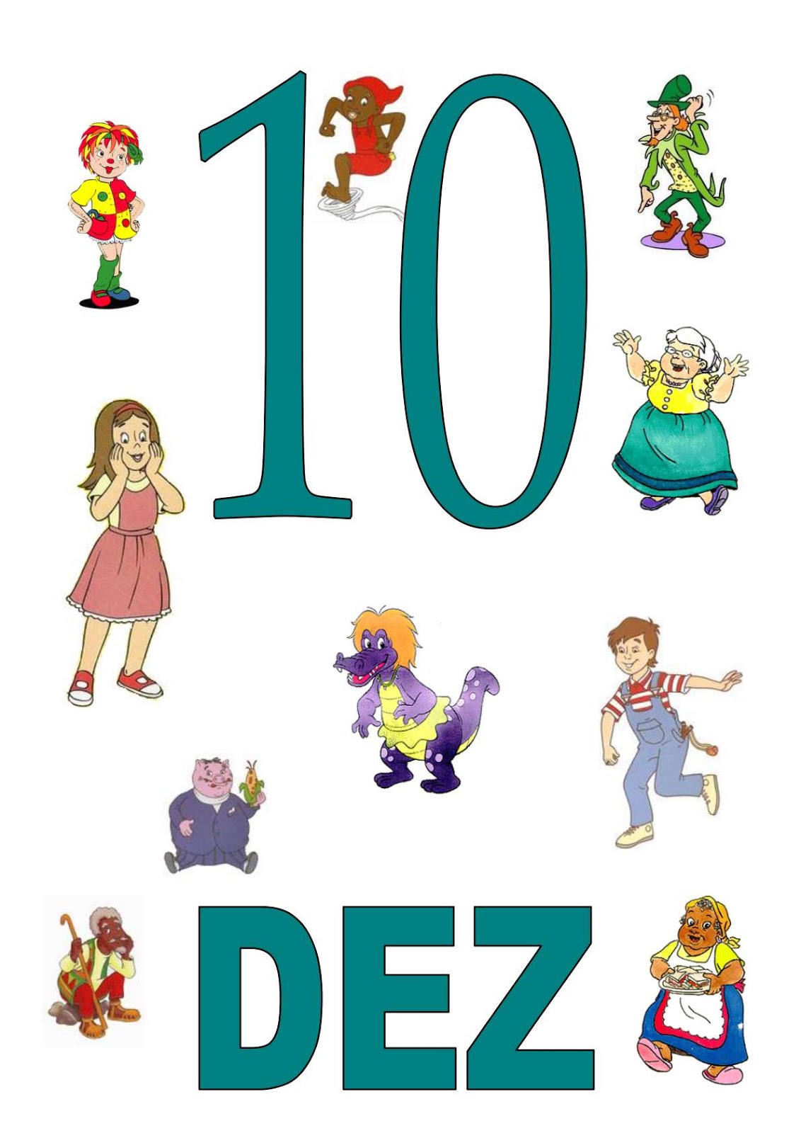 Cartazes dos números Cards coloridos e ilustrados com os números e as ...