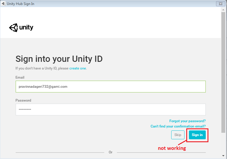 Bug - Unity hub sign in problem - Unity