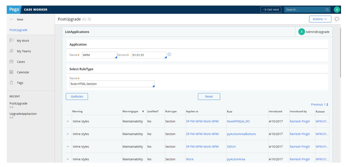 Pega - Post Upgrade fixing process | Pega Help | Case Management ...