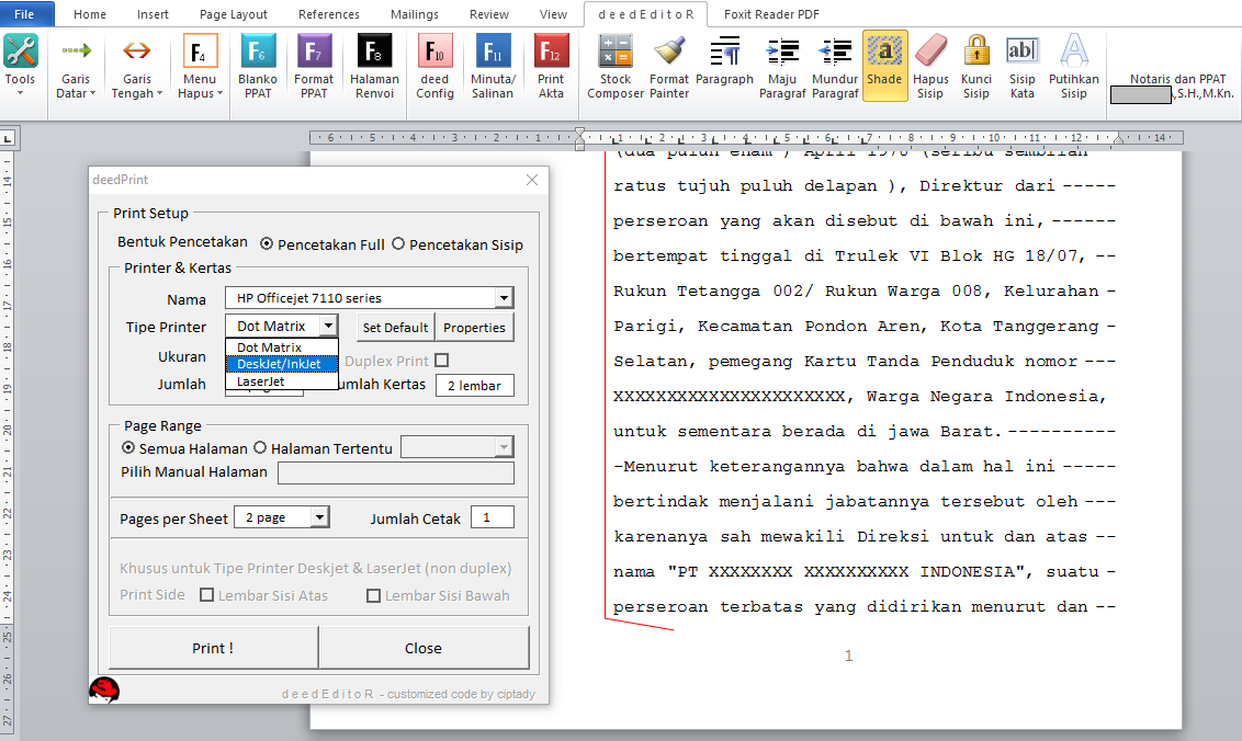 Aplikasi Notaris dan PPAT: deedEditoR v.7.0 Aplikasi untuk Notaris yang sangat membantu