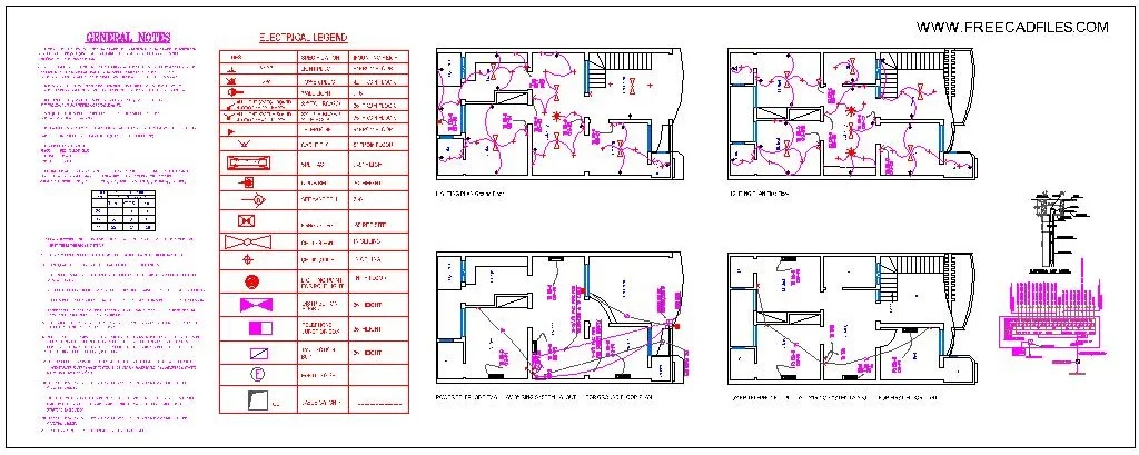 Lighting Layout Plan Detail And Electrical Legend General Note