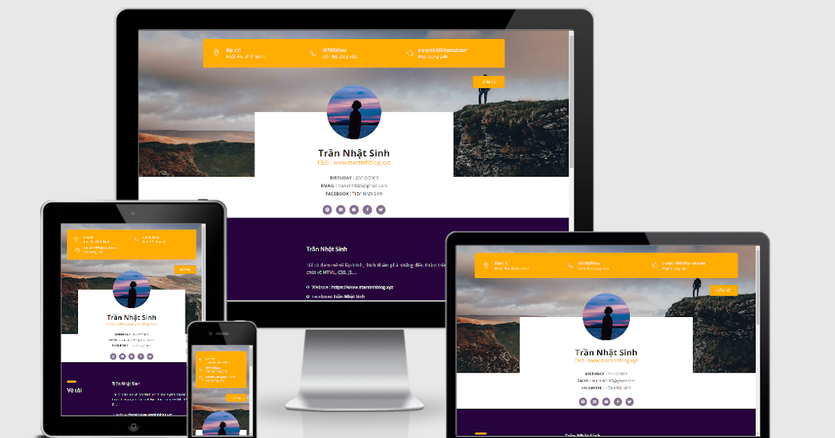 Landing Profile Blogger Template Free Download - HowToGyaan