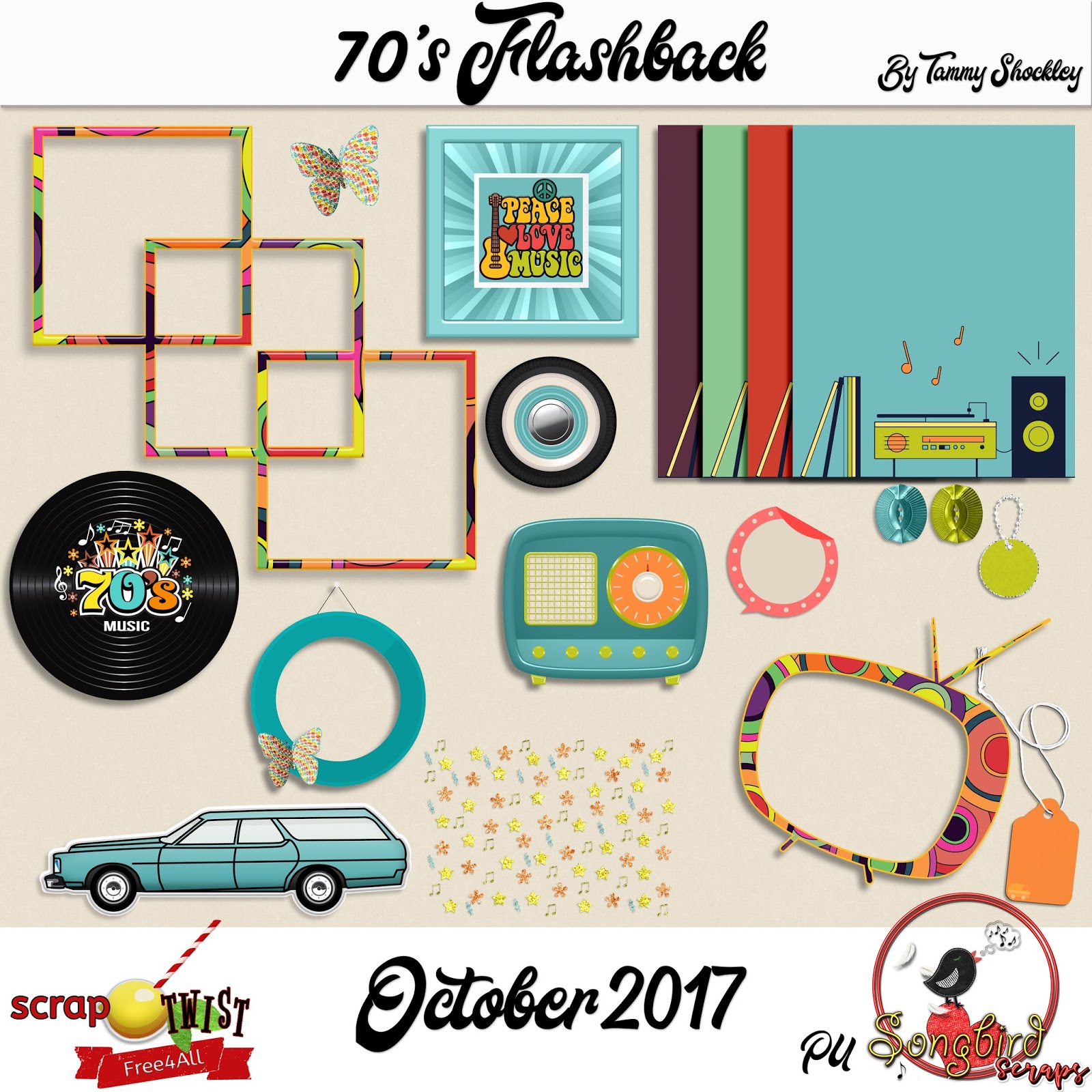 Scrap Twist Blog Train - 70's Flashback