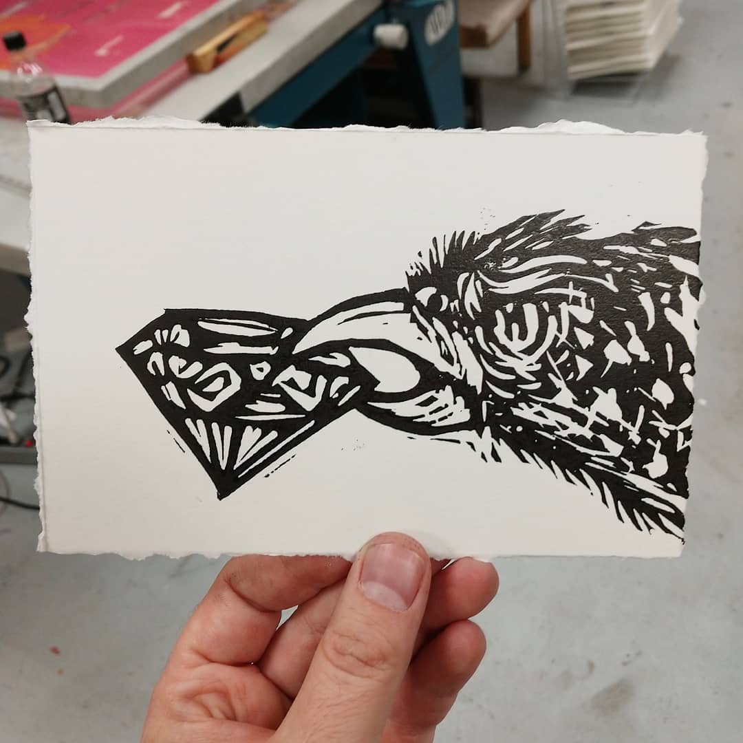 JESSE SHAW: demo printing using a Joseph Velasquez skateboard press