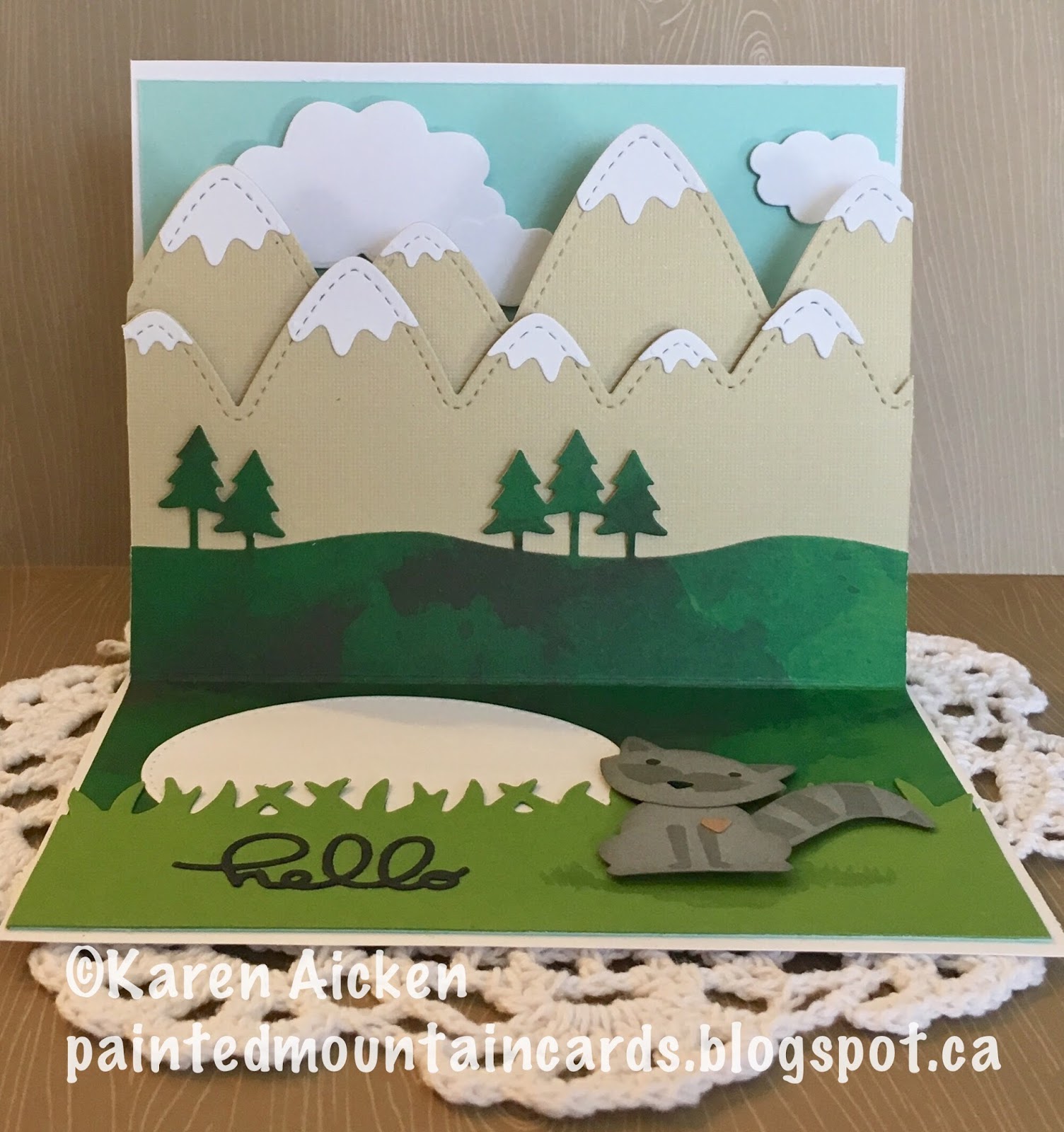 Painted Mountain Cards: C4C-375 - 'Hello Hello' Pop-Up Card