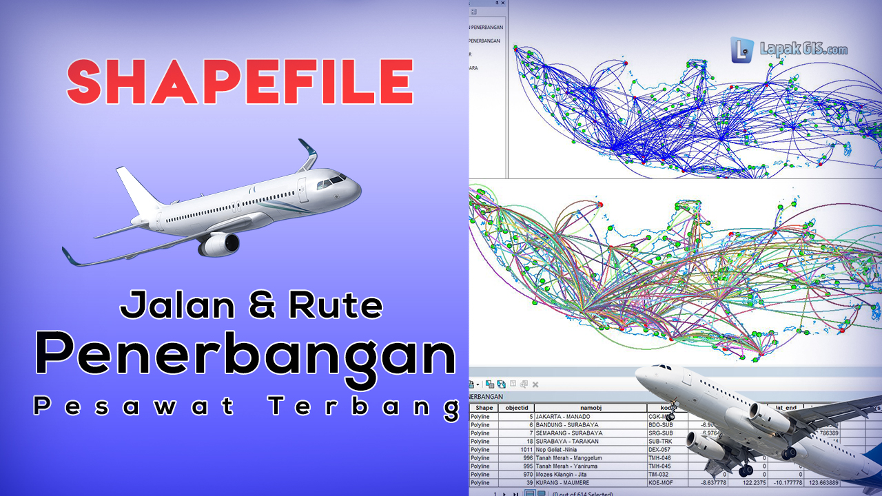 Data Shapefile Jalur (Rute) Penerbangan Indonesia - Lapak GIS