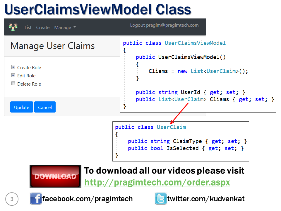 Sql Server Net And C Video Tutorial Manage User Claims In Core Slides