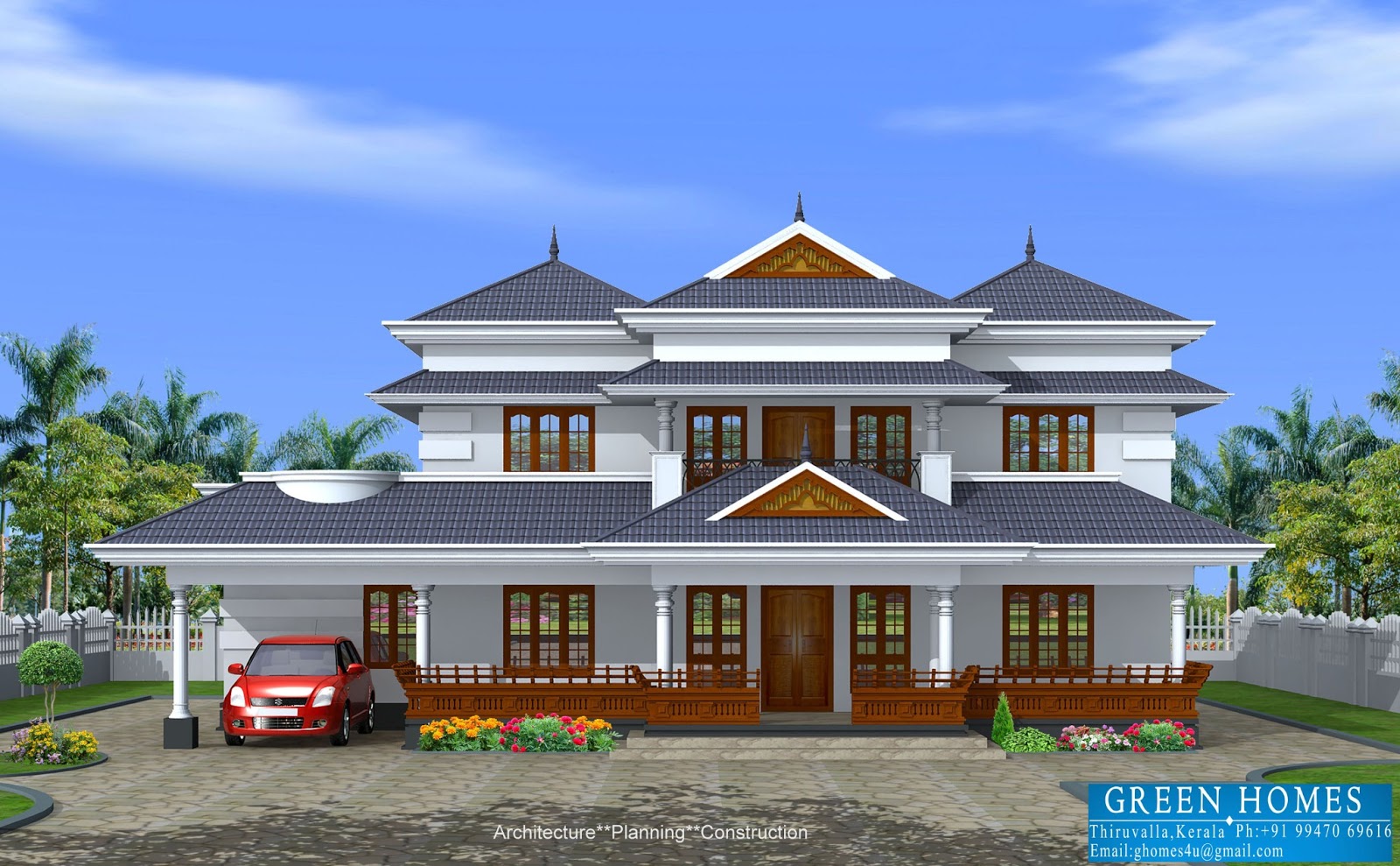 Green Homes: Traditional Style Kerala Home in 3450 Sq.Ft