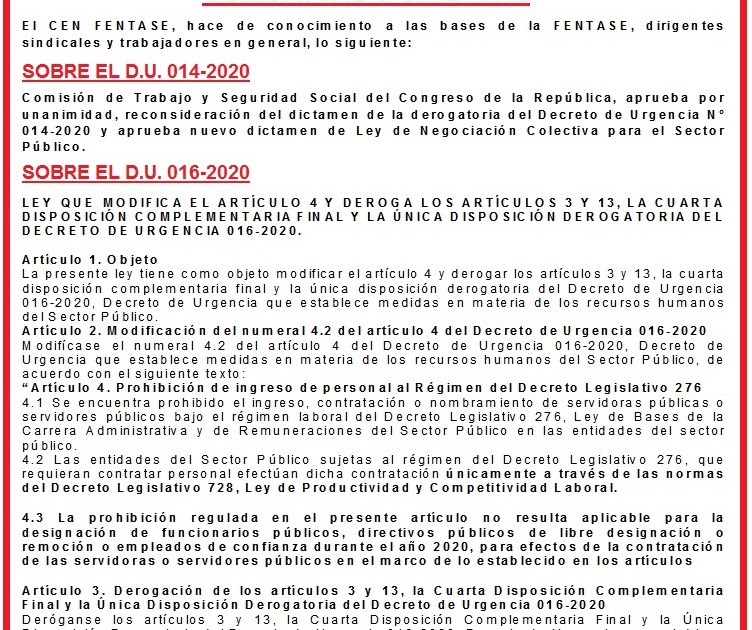 FENTASE: COMUNICAMOS, SOBRE LO ACONTECIDO HOY EN LA COMISIONDE TRABAJO Y SEGURIDAD SOCIAL DEL ...