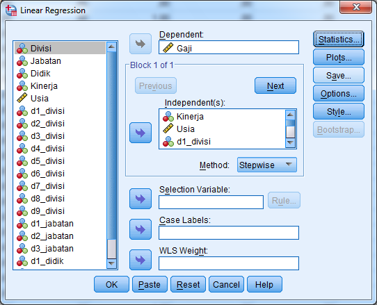 Analisis Regresi dengan Variabel Dummy dengan SPSS - Data Analysis