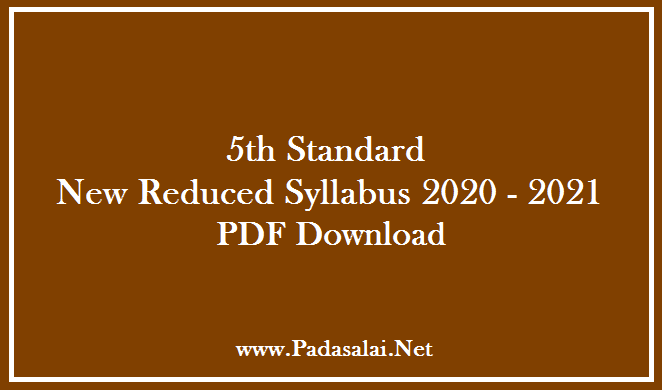 5th Standard New Reduced Syllabus 2020 2021 PDF Download 5th-standard-new-reduced-syllabus-2020-2021-pdf-download