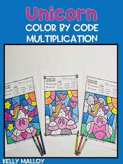 An Apple For The Teacher: Unicorn Color By Number