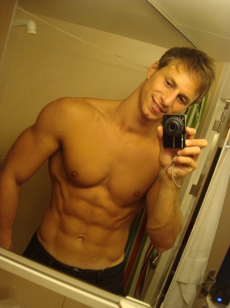 Guy Mirror Selfie Abs