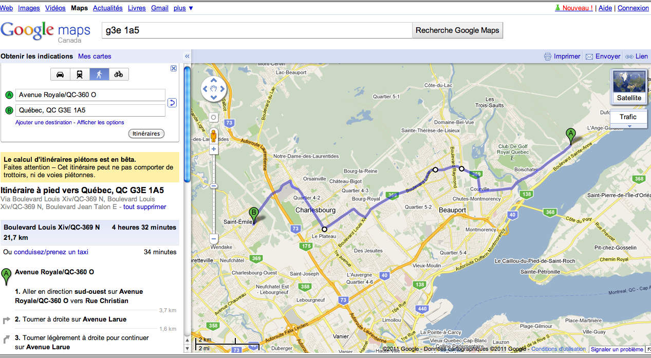 TiteMelan: Trajet pour mon 22km....