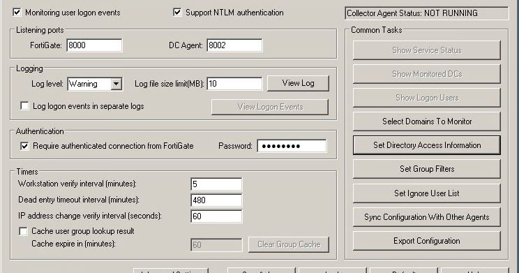 software: Fortinet - agent sso