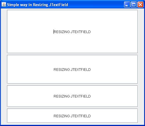 Jtextfield Set Size